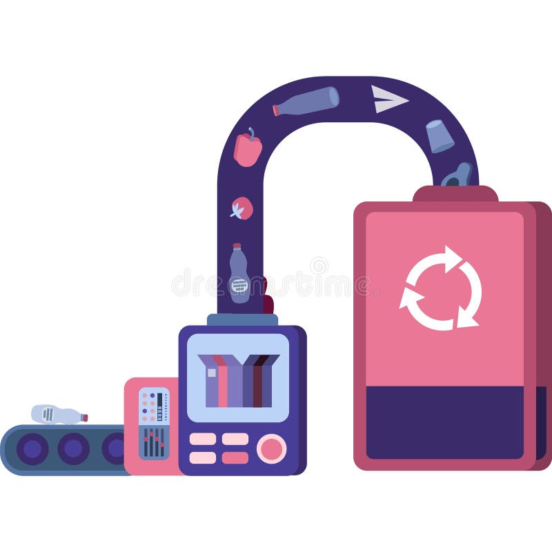 Garbage Waste Recycling Machine Vector Flat Icon Stock Vector ...