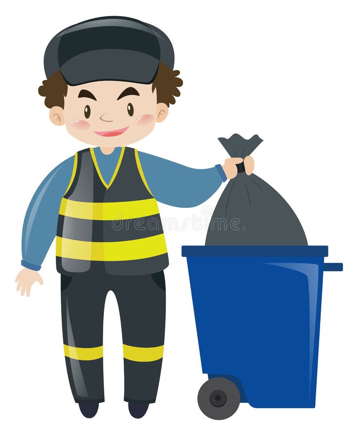 Garbageman Dumping the Trash Stock Vector - Illustration of garbageman ...