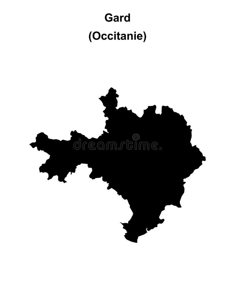 Gard outline map stock vector. Illustration of isolated - 385350990