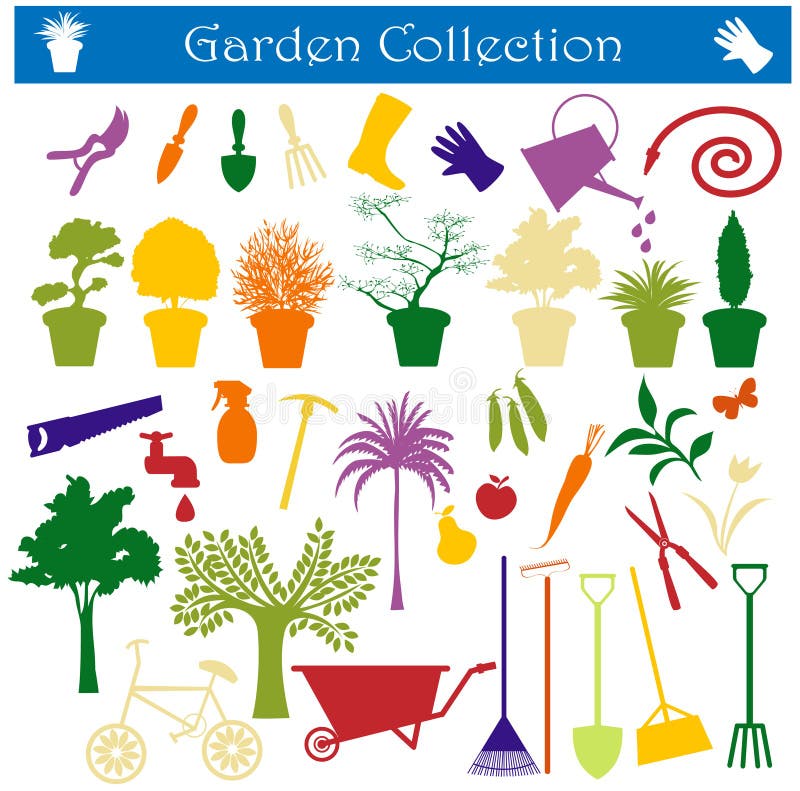 Garden stock vector. Illustration of boot, tree, fork - 12700226