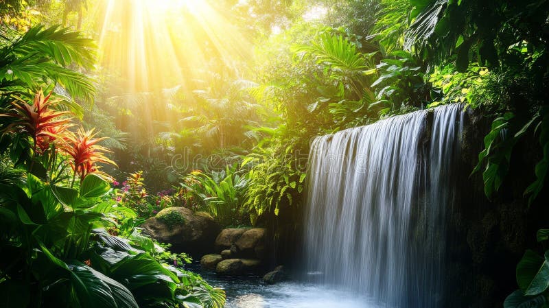 The Garden is Adorned with a Tropical Jungle, Complete with a River ...