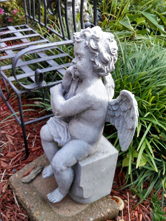 Garden angel statue stock image. Image of guardian, concept - 3732647
