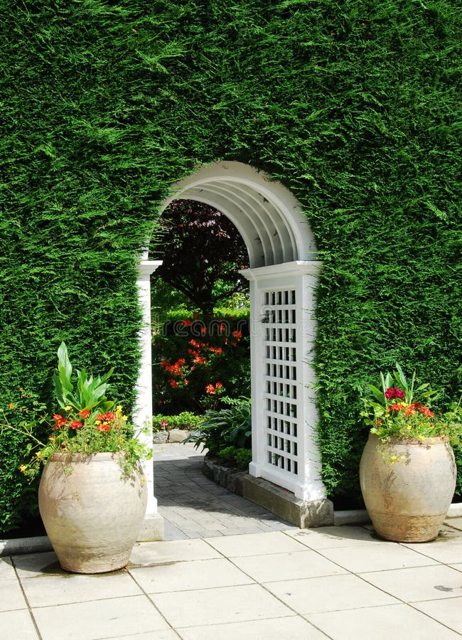 Garden arch and path stock image. Image of historic, lush - 5801103