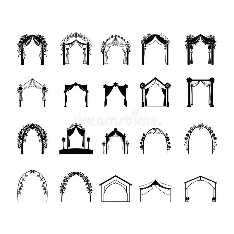 Garden Arches with Blooming Ideal for Wedding Decoration Stock Vector ...