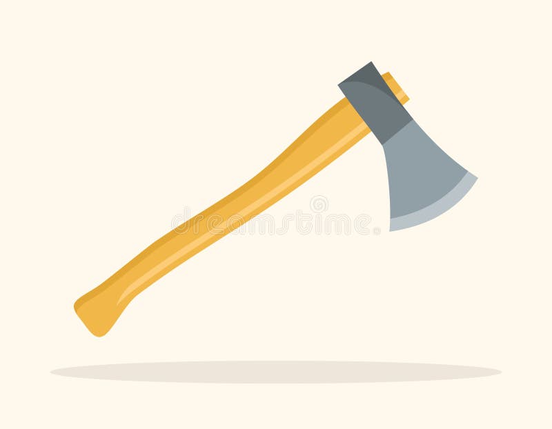 Garden Ax with a Wooden Handle. Vector Illustration Stock Illustration ...