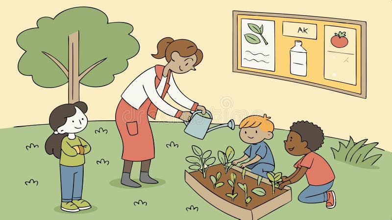 Garden Bed Sign: Garden Bed with Sign, Labeled Plants and Educational ...