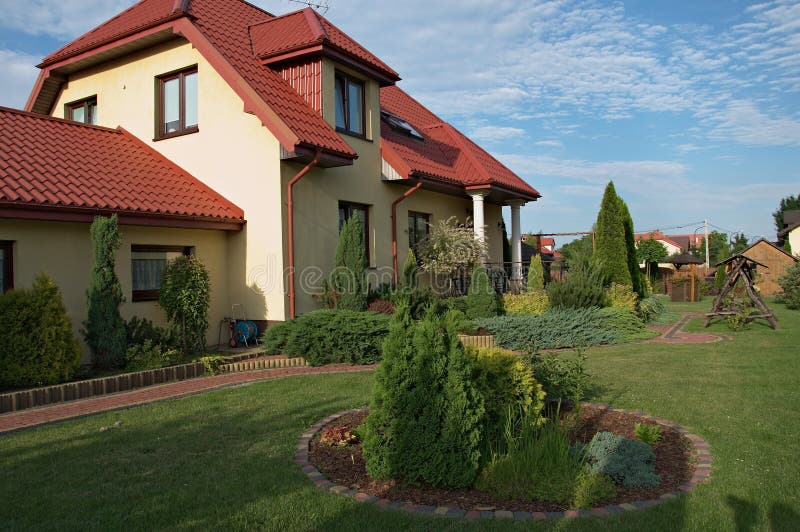 Garden behind the house stock image. Image of order, patio - 20028327