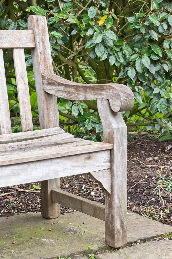 Garden bench stock photo. Image of hedge, seating, wooden - 45236228