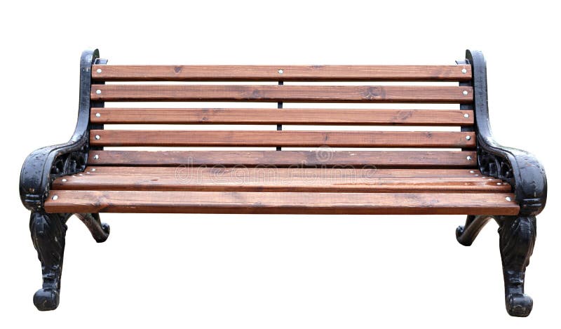 Garden Bench Isolated White Background Stock Photo - Image of backyard ...