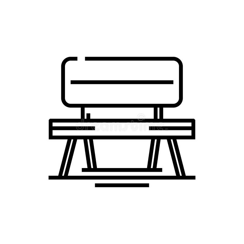 Garden Bench Line Icon, Concept Sign, Outline Vector Illustration ...
