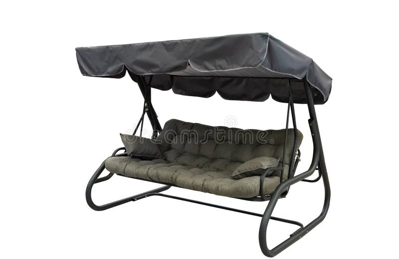 Garden Bench Swing Isolated Stock Photo - Image of white, seat: 255193604