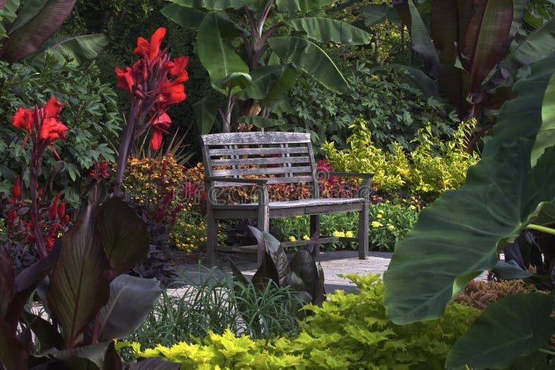 Garden bench stock photo. Image of bright, bench, horizontal - 43732402