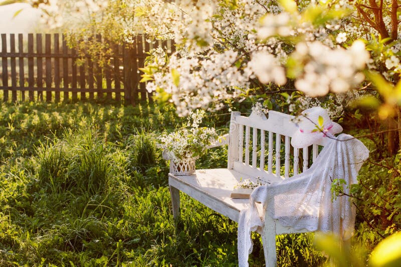 Garden bench stock photo. Image of grass, alley, lawn - 35123432