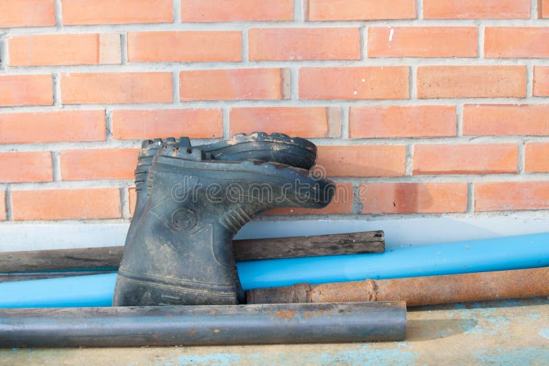 Garden Boot Shoes with Dirty Mud Stock Image - Image of ground, dirt ...