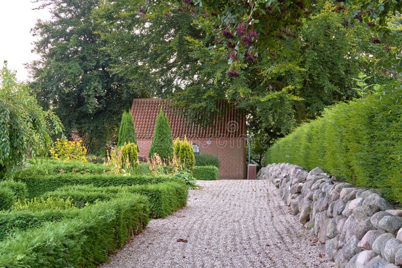 Garden, Bricks and Path with Trees or Building of Nature, Architecture ...