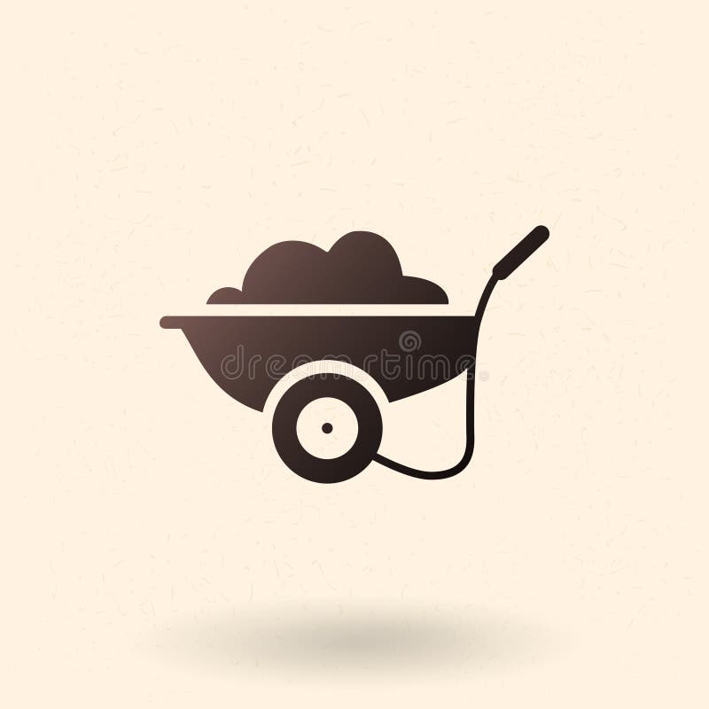 Garden Cart with Soil. Vector Basic Icon Stock Vector - Illustration of garden, cargo: 375576865