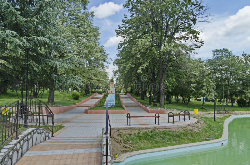 Garden cascade waterfall stock photo. Image of water - 32030224