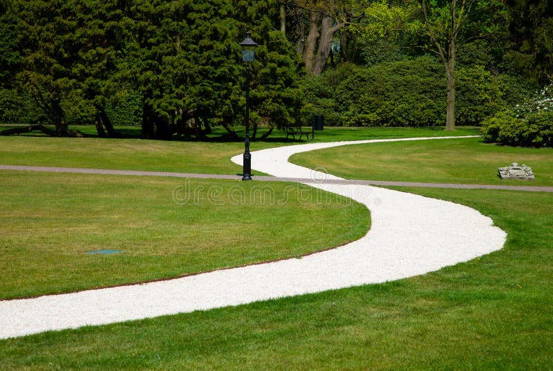 Curved pathway stock photo. Image of landscape, landscaped - 181496148