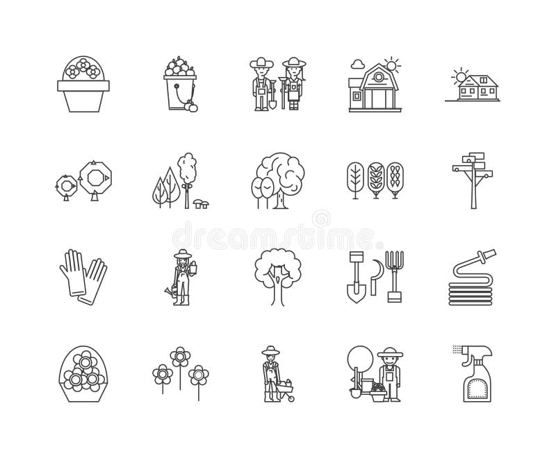 Garden Centres Line Icons, Signs, Vector Set, Outline Illustration ...