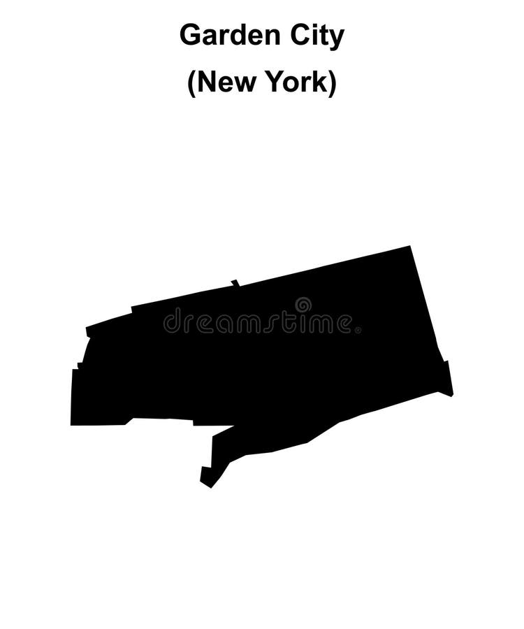 Garden City outline map stock vector. Illustration of shape - 357489105