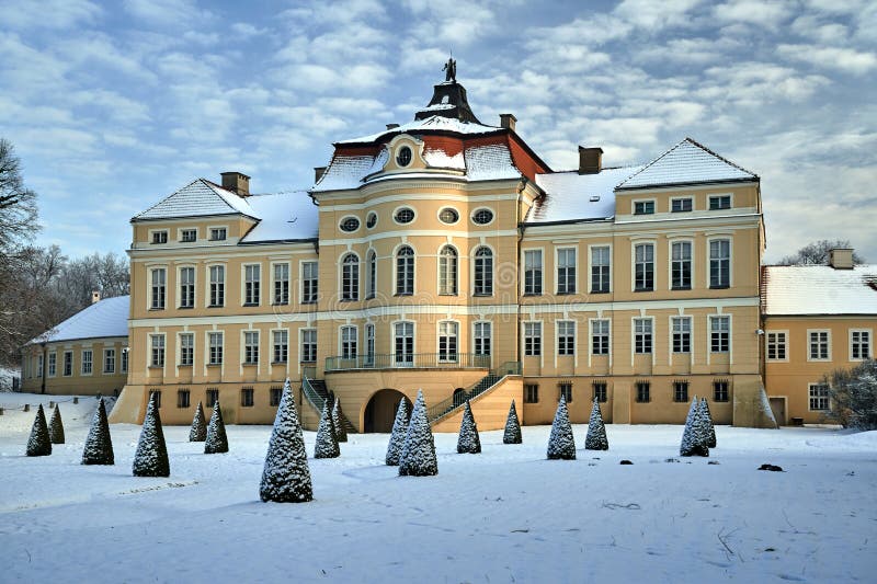 Garden and Classicist Facade of the Palace in the Village of Rogalin ...