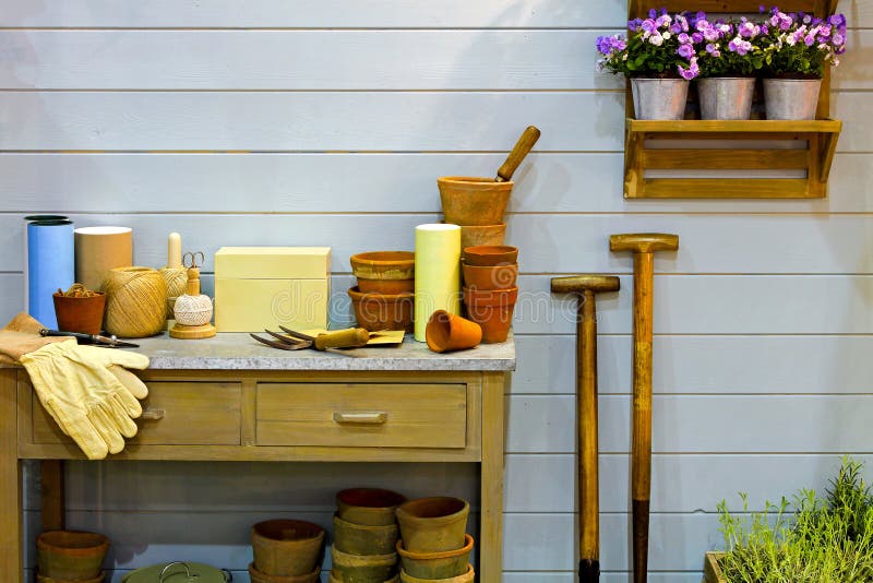 Garden corner stock image. Image of drawers, scissors - 15158345