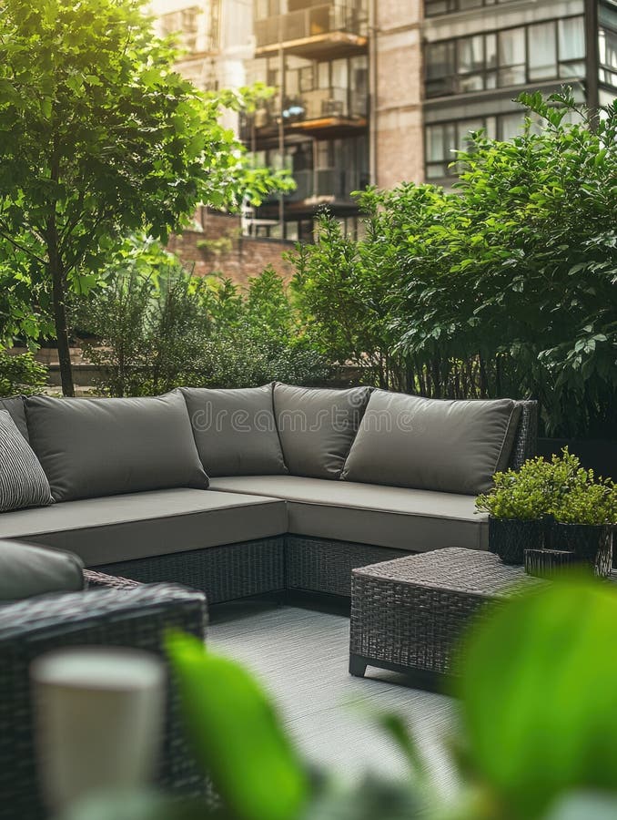 Garden Corner Couch stock image. Image of scenery, parklike - 379065703