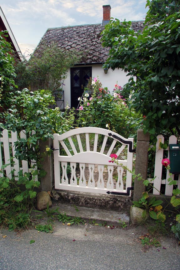 Garden cottage with gate stock photo. Image of cute, sweden - 21365194