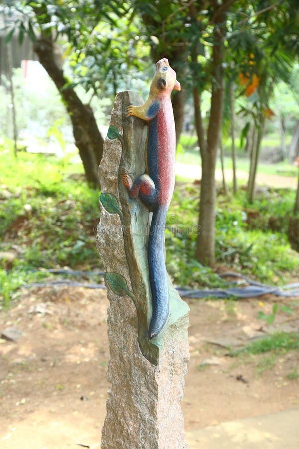 Garden Cute Squirrel Statue Stock Photo - Image of sculpture, monument ...