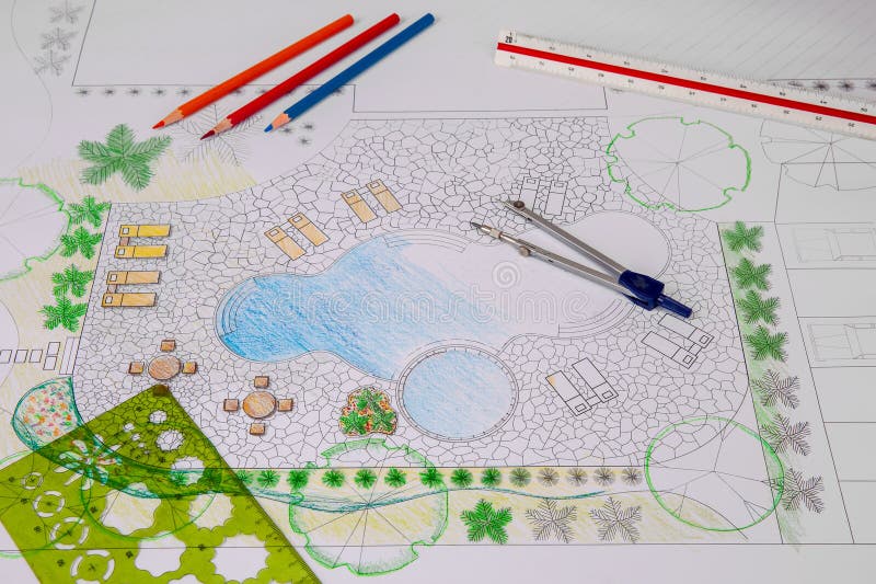 Student is Learning Fundamentals Garden Design and Planning Stock Image ...