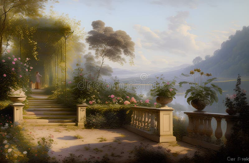 Garden, Generative AI Illustration Stock Illustration - Illustration of ...