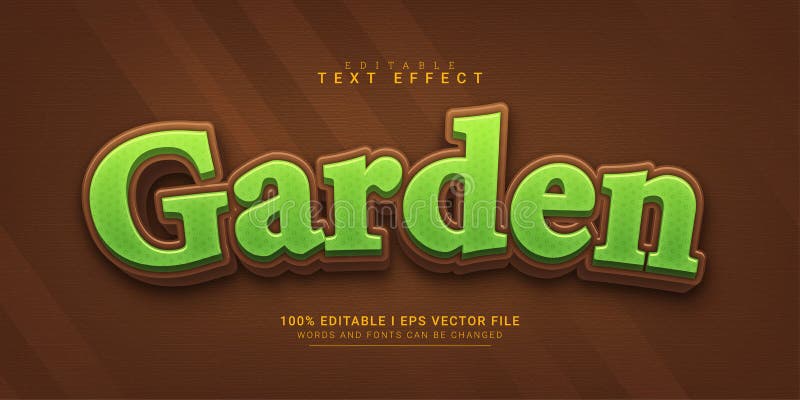 Garden Editable Text Effect Stock Vector - Illustration of creative ...