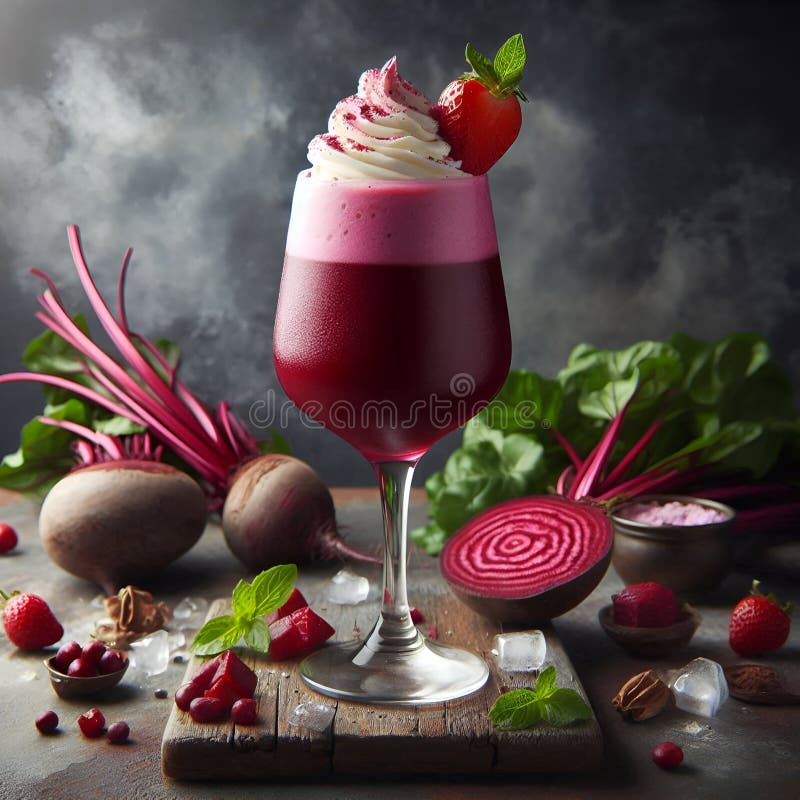 Garden Elixir: Beetroot Blend in a Beautiful Wine Glass, Generative AI ...