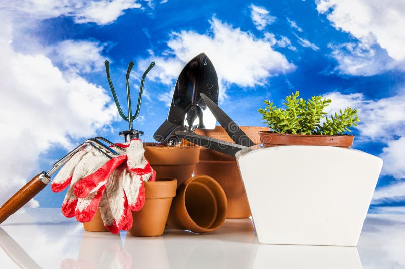 Spring Climate with Gardening Stuff Stock Photo - Image of nature, seed ...