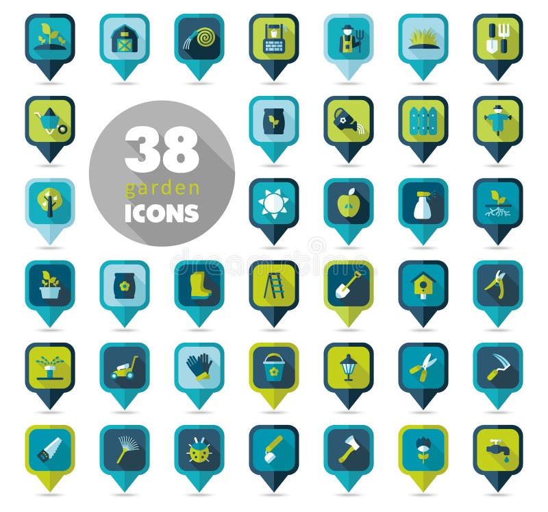 Garden Farm Flat Vector Pin Map Icon Stock Vector - Illustration of ...