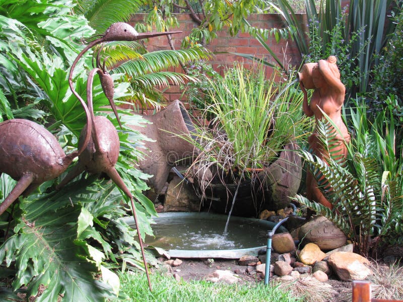 Garden features stock photo. Image of palms, wall, woman - 45844906