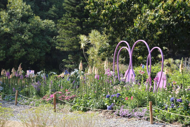 A Garden Filled with Purple Objects, Featuring an Array of Colorful ...