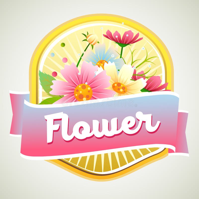 Garden flower spring badge stock vector. Illustration of bouquet - 79560678