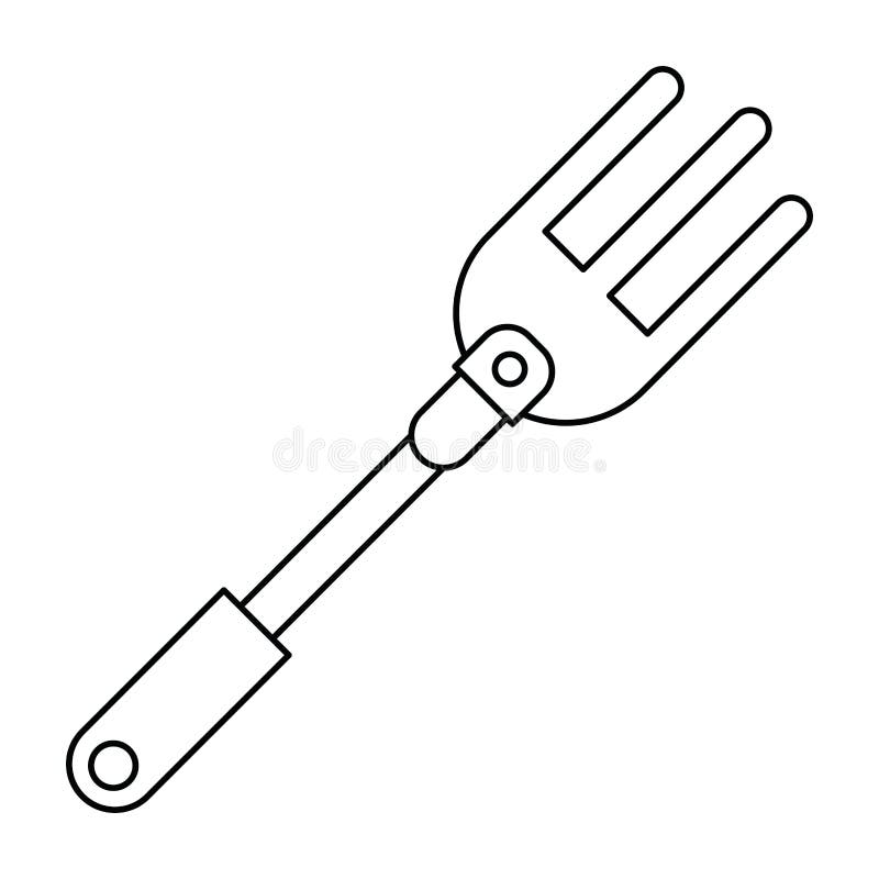 Garden Fork Handle Pictogram Stock Illustration - Illustration of ...