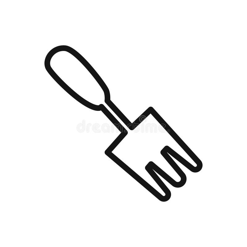Garden Fork Icon Linear Vector Graphics Sign Stock Vector ...