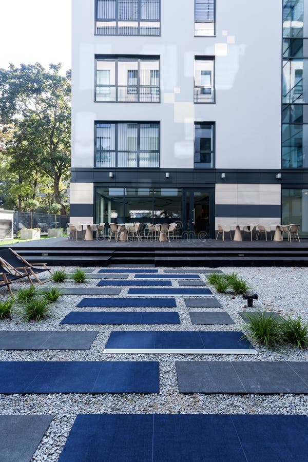 Garden in Front of Business Building Stock Photo - Image of commercial ...