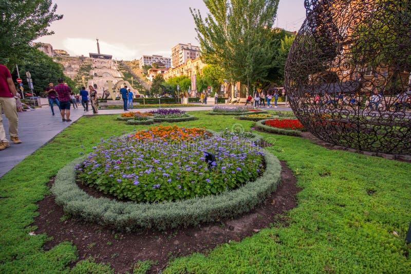 Garden in Front of Cascade Complex Editorial Stock Image - Image of ...