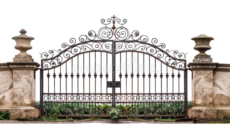 Garden Gate Isolate on Transparency Stock Illustration - Illustration ...