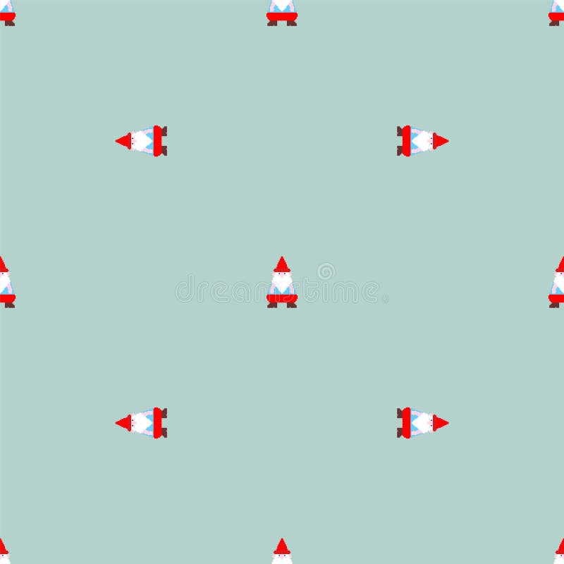 Garden Gnome Pixel Art Pattern Seamless. 8 Bit Pixelated Background ...