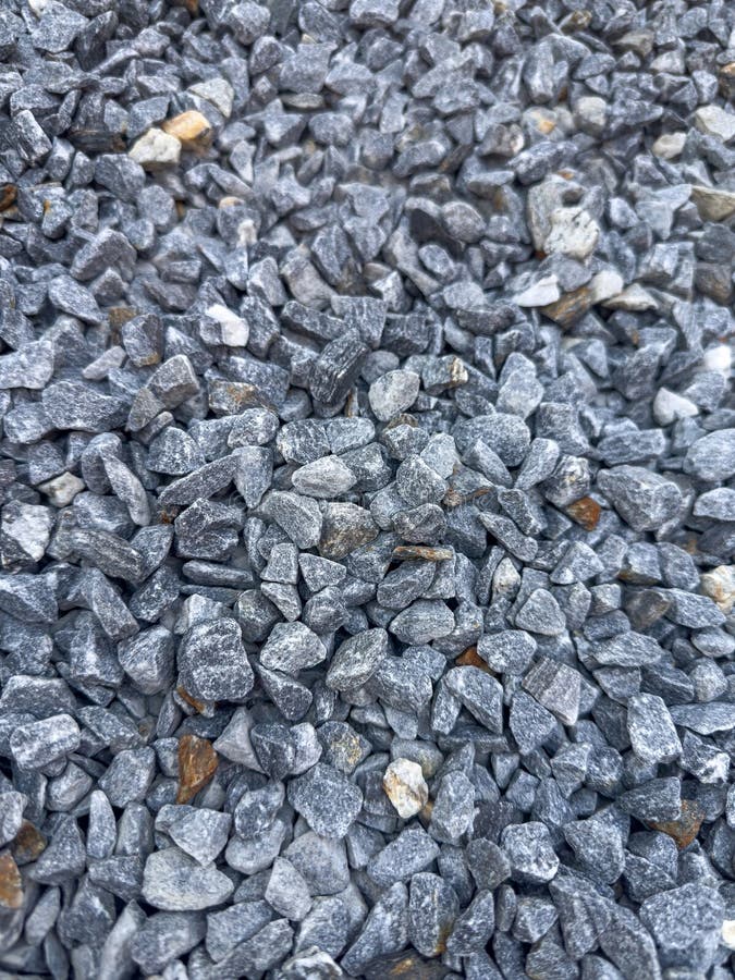 Garden Grey Gravel or Stone River Pebbles As Background. Stock Photo ...