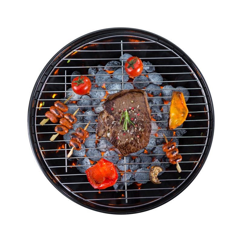 Barbecue Grill Isolated on White Stock Photo - Image of item, charcoal ...