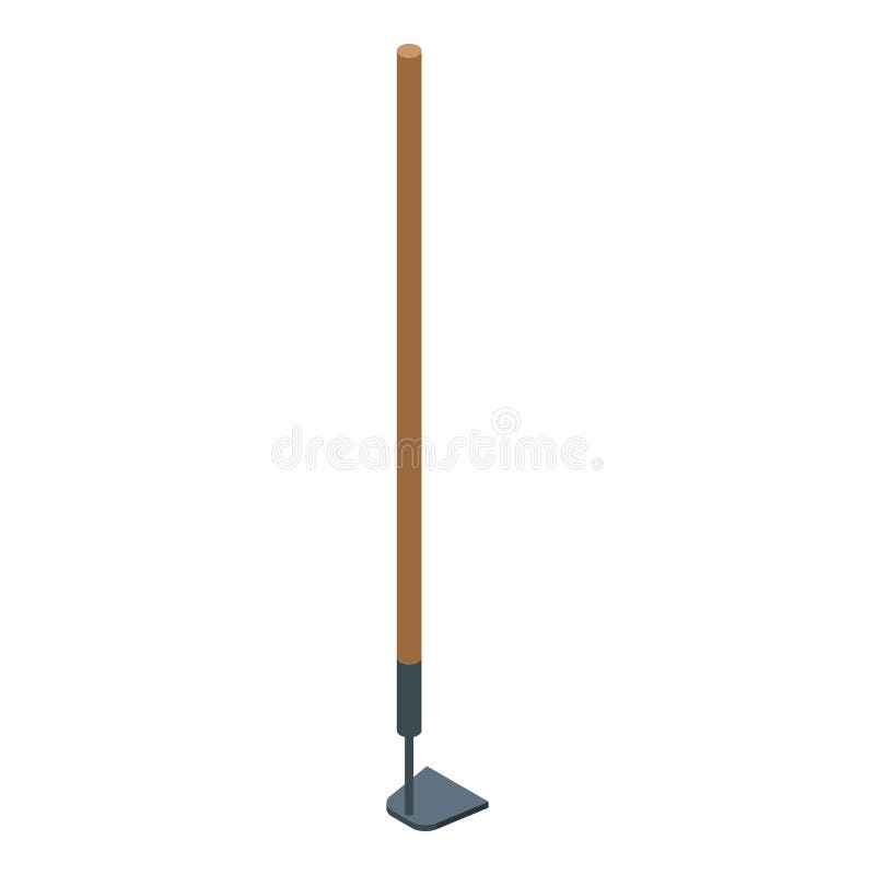 Garden Hoe Tool Standing with Wooden Handle for Digging Soil in ...