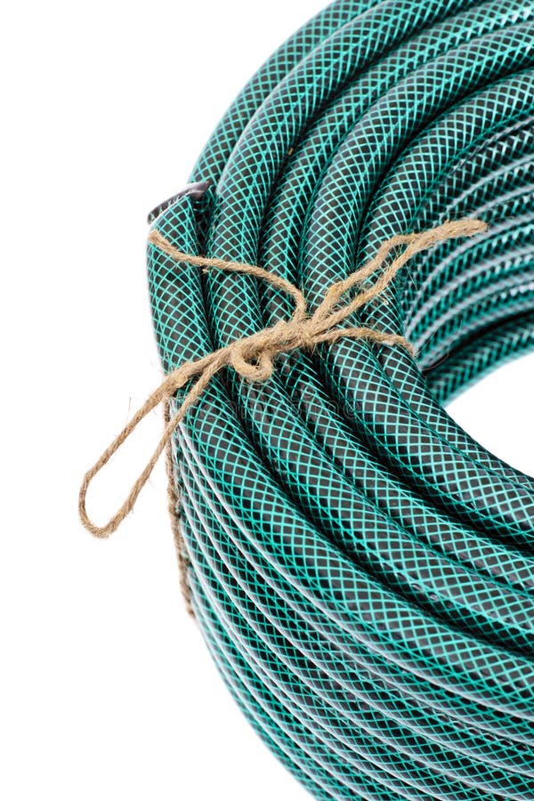 Garden Hose Isolated on White Background Stock Image - Image of spray ...