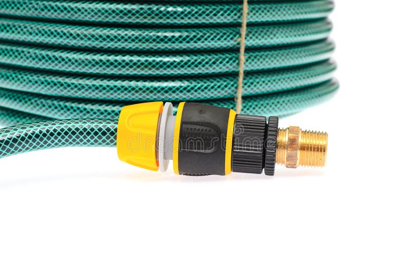 Garden Hose Isolated on White Background Stock Photo - Image of pouring ...