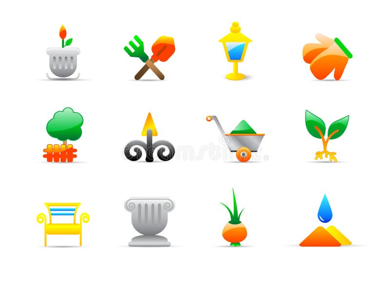 Cartoon Gardening icon stock vector. Illustration of garden - 17964731